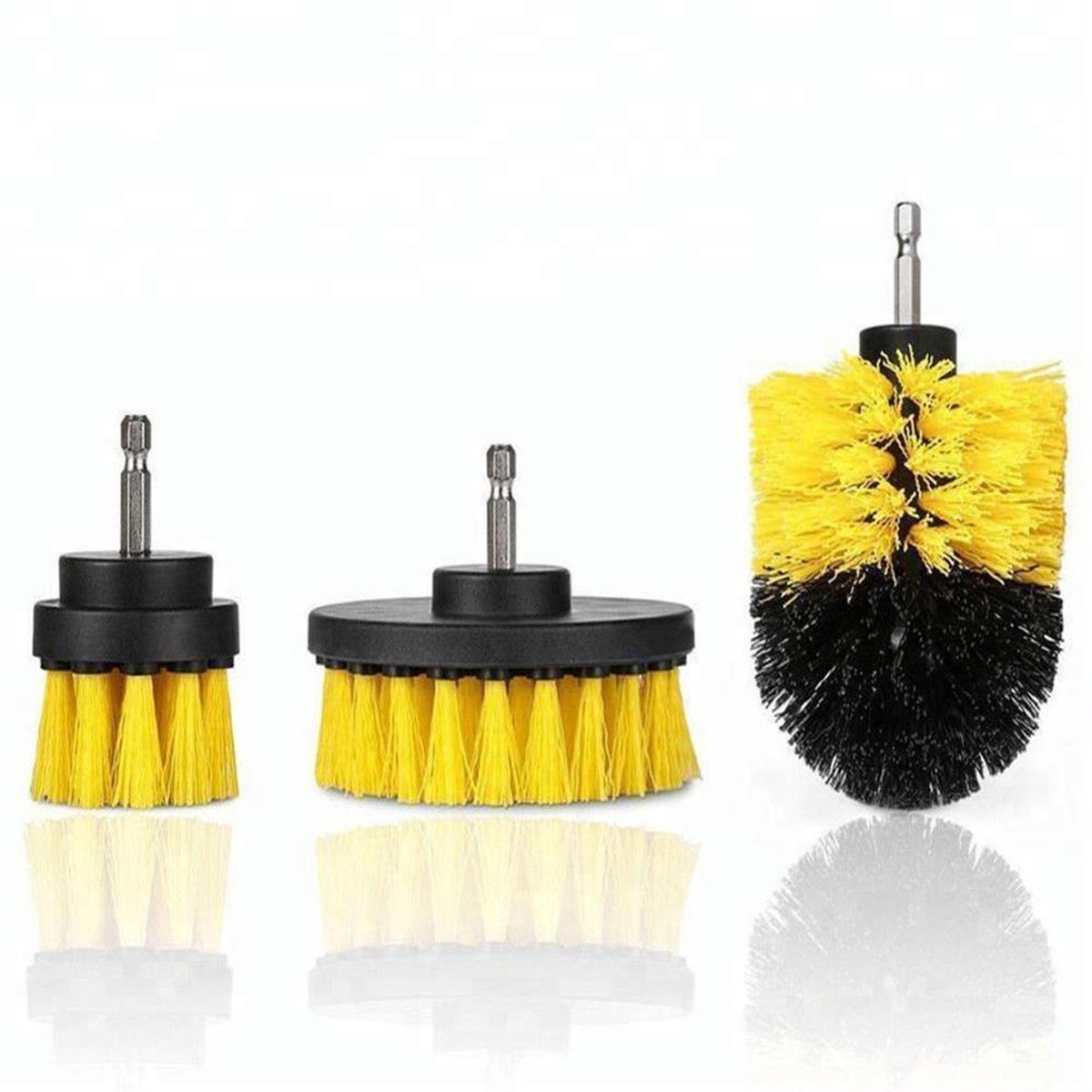 3 delige Borstelset Voor Boormachine Car Barber Car Cleaning Hand